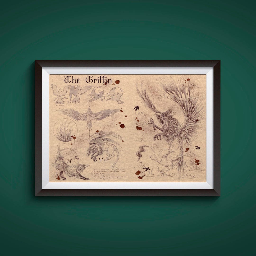 Large - Griffin - Mythology Art Print - Etsy