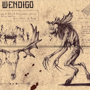 Medium - Wendigo - Algonquian Folklore Art Print - Etsy