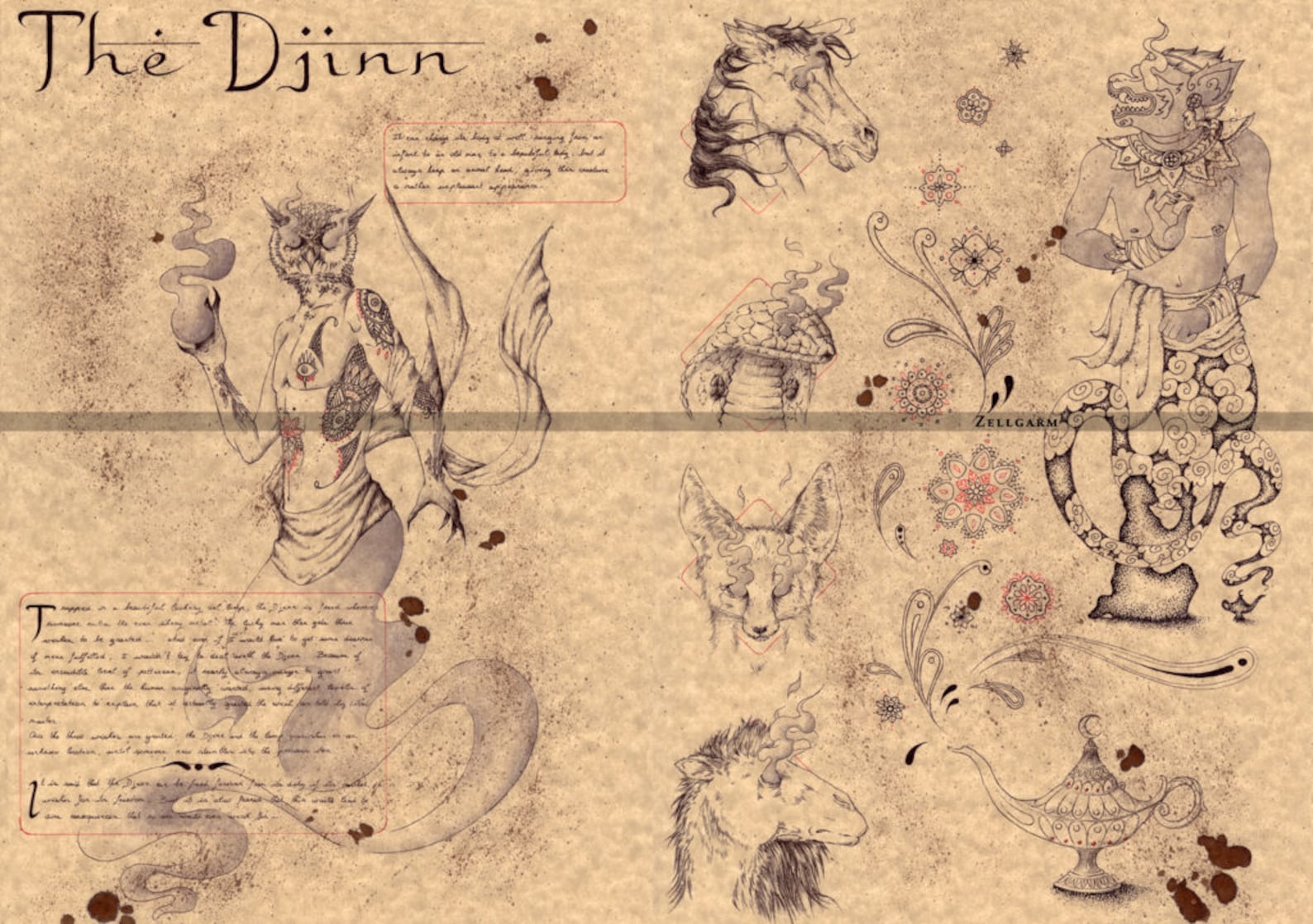 Large Djinn Arabian Mythology Art Print | Etsy