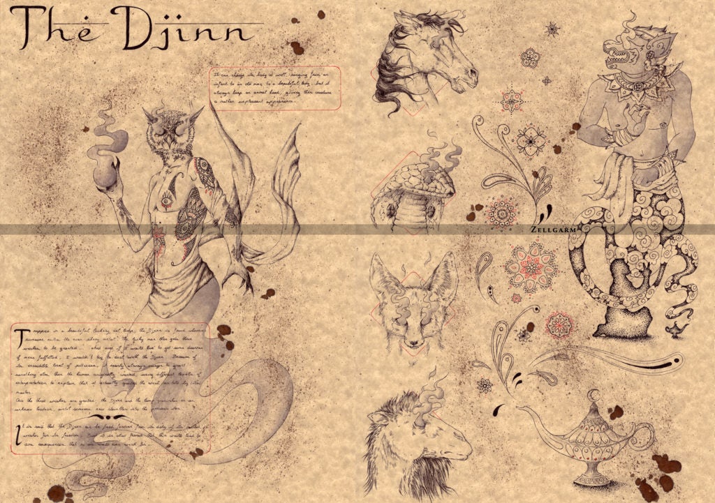 Large - Djinn - Arabian Mythology Art Print - Etsy