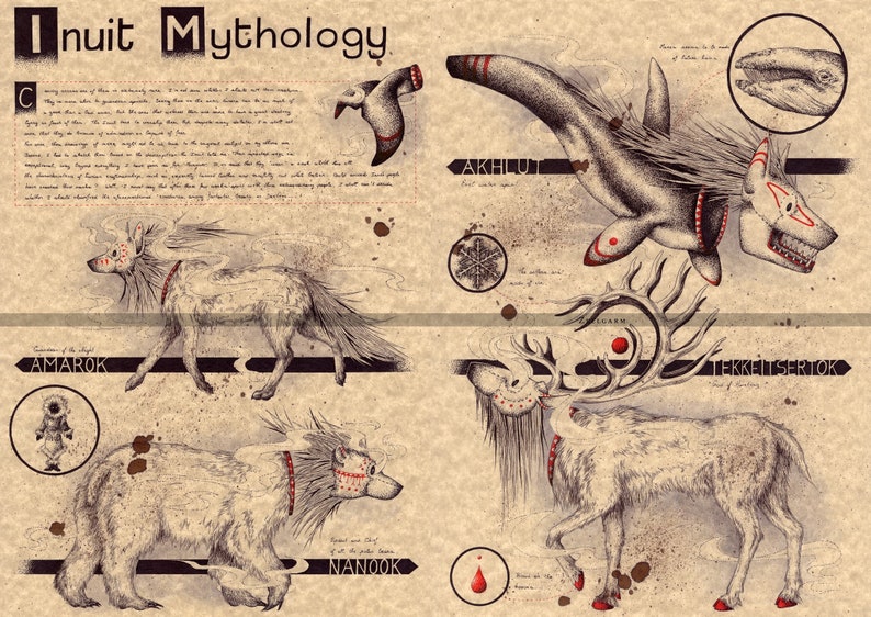 Large - Inuit Mythology - Art Print - Etsy