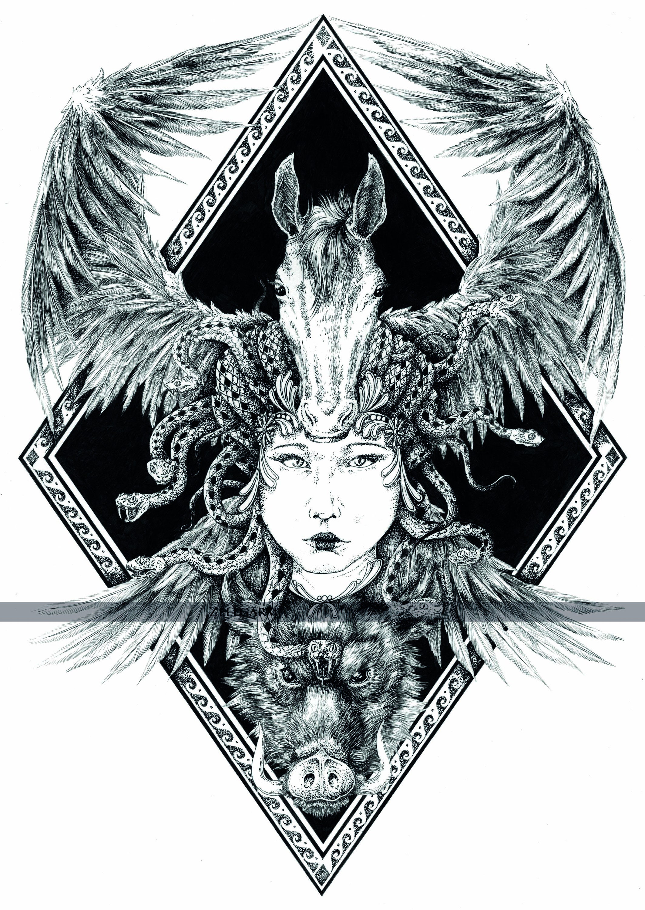 Medium - Medusa - Ovid's Metamorphoses Art Print - Etsy