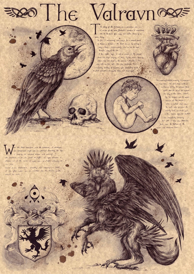 Large - Valravn - Danish Folklore Art Print - Etsy