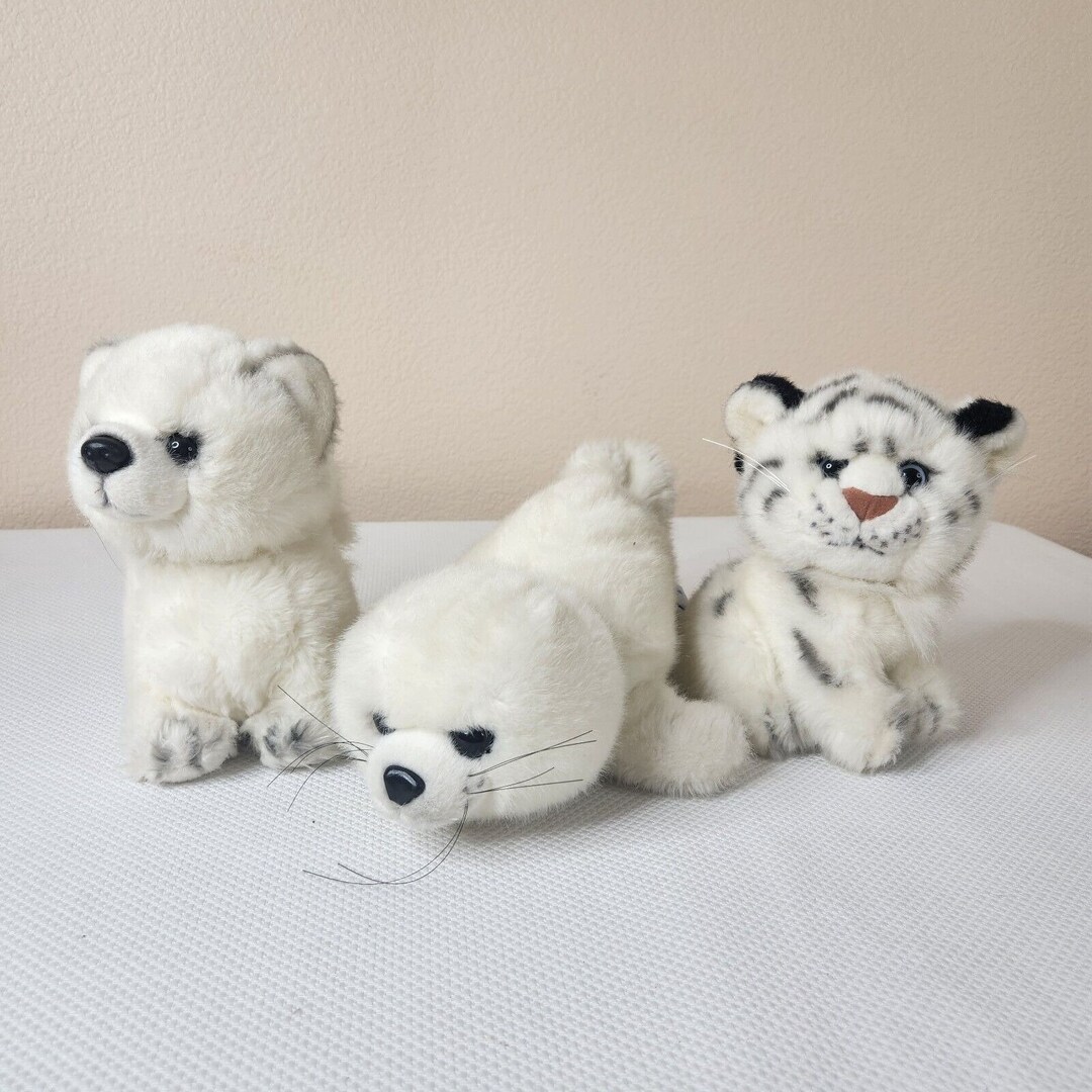 Vintage 90s Morehead Snow Furries Plush Collection White Tiger Fox Seal ...