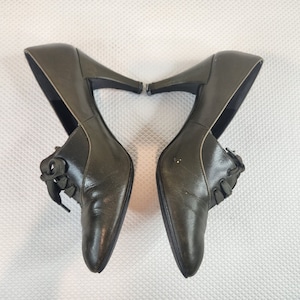 Vintage 60s Jean Rimbaud Granny Shoes Olive Green Size 7 Heels Mod Gogo ...