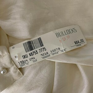 Vintage Shelli Segal Secretary Blouse S Beige Silk Pearl Buttons Lace ...