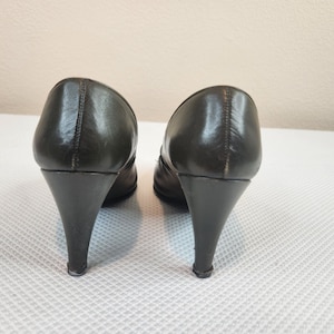 Vintage 60s Jean Rimbaud Granny Shoes Olive Green Size 7 Heels Mod Gogo ...