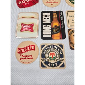 Vintage 70s 80s Beer Coasters Lot 12 Piece Collection Breweriana Bar ...