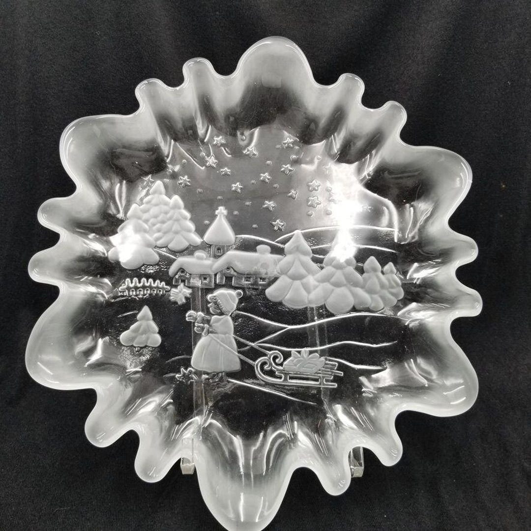 Mikasa Bon Bon Festive Plate Dish Christmas Mikas Glass Serving Platter ...