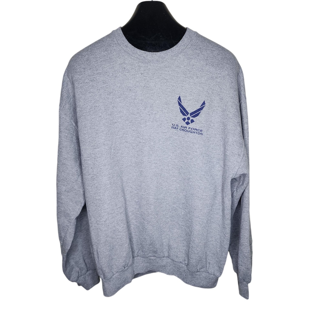 Vintage 90s US Air Force RAF Croughton Crewneck Sweatshirt Mens XL Gray ...