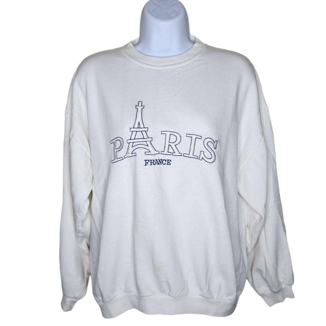 Vintage 80s Paris France Eiffel Tower Crewneck Sweatshirt Womens Size M ...