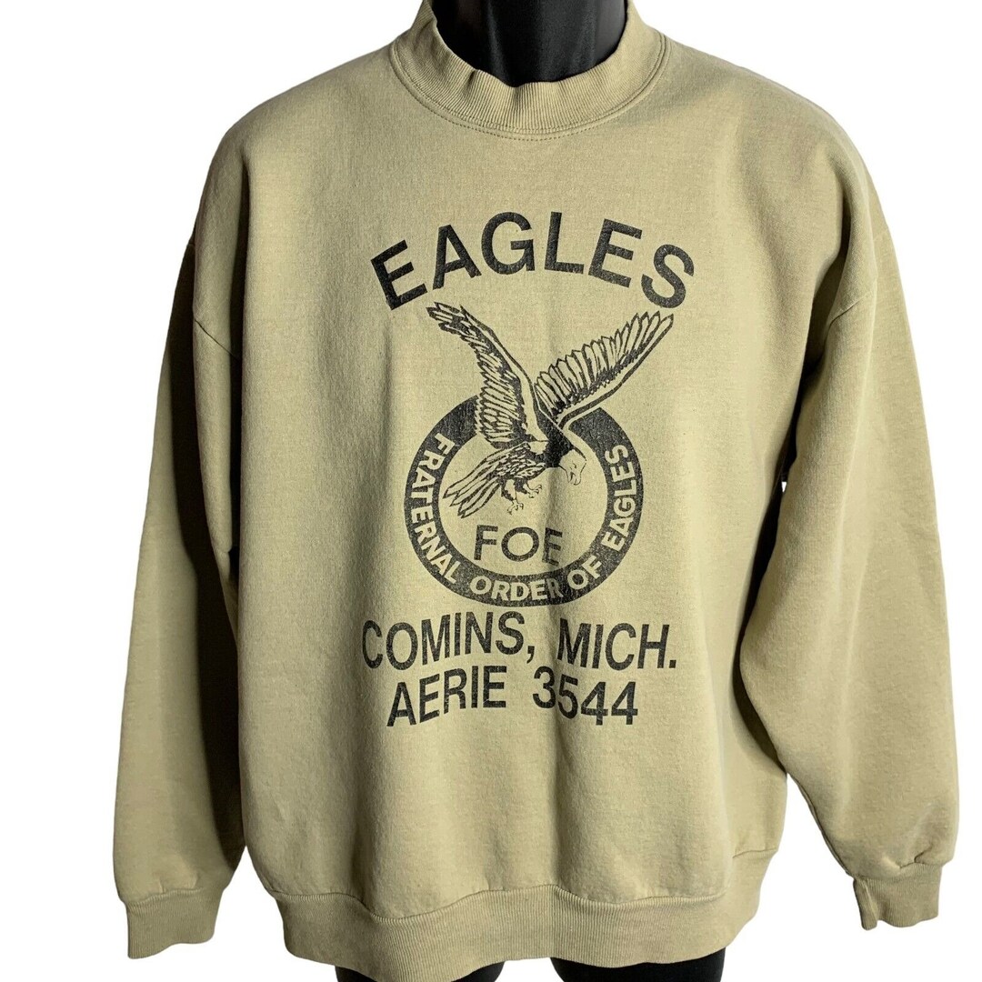 Vintage FOE Fraternal Order of Eagles Sweatshirt L Tan Crewneck ...