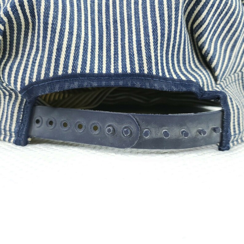 Vintage Engineer Train Conductor Hat Cap Blue White Striped - Etsy