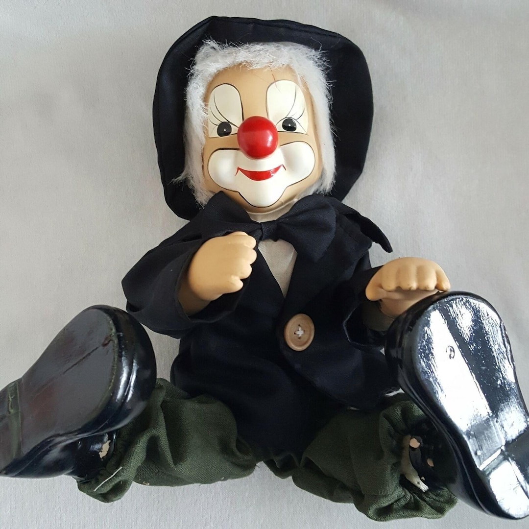 Vintage 80s Circus Clown Doll Bendable Porcelain Arms Legs Head Top Hat ...