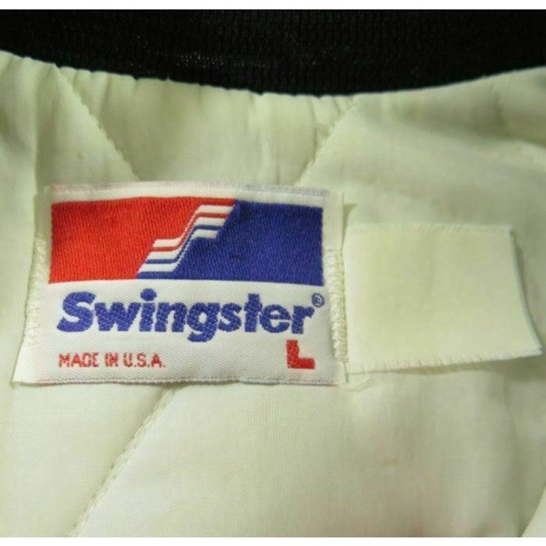 Vintage 80s Baseball Bomber Jacket L Grey Satin Garst | Etsy