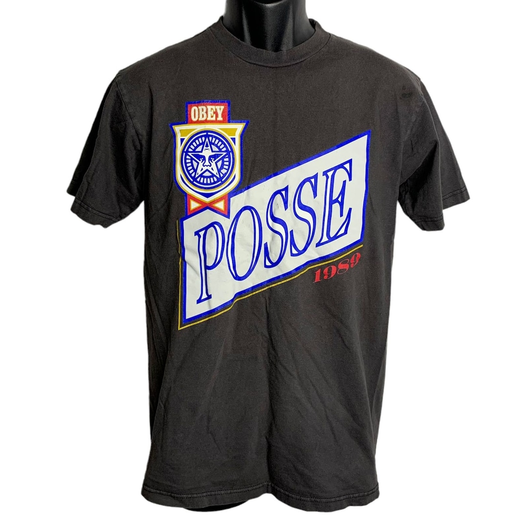 Vintage Obey Propaganda Posse T Shirt M Grey Crewneck Short Sleeves ...