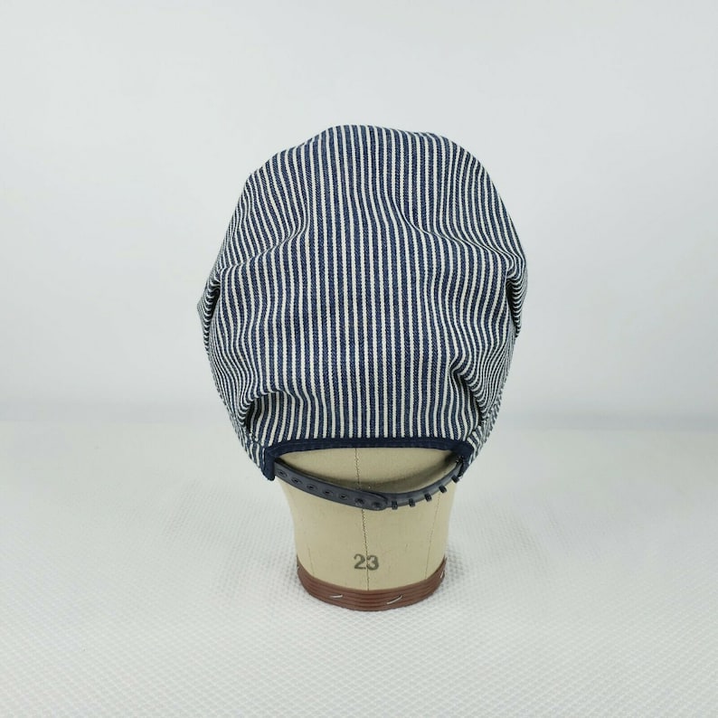 Vintage Engineer Train Conductor Hat Cap Blue White Striped - Etsy