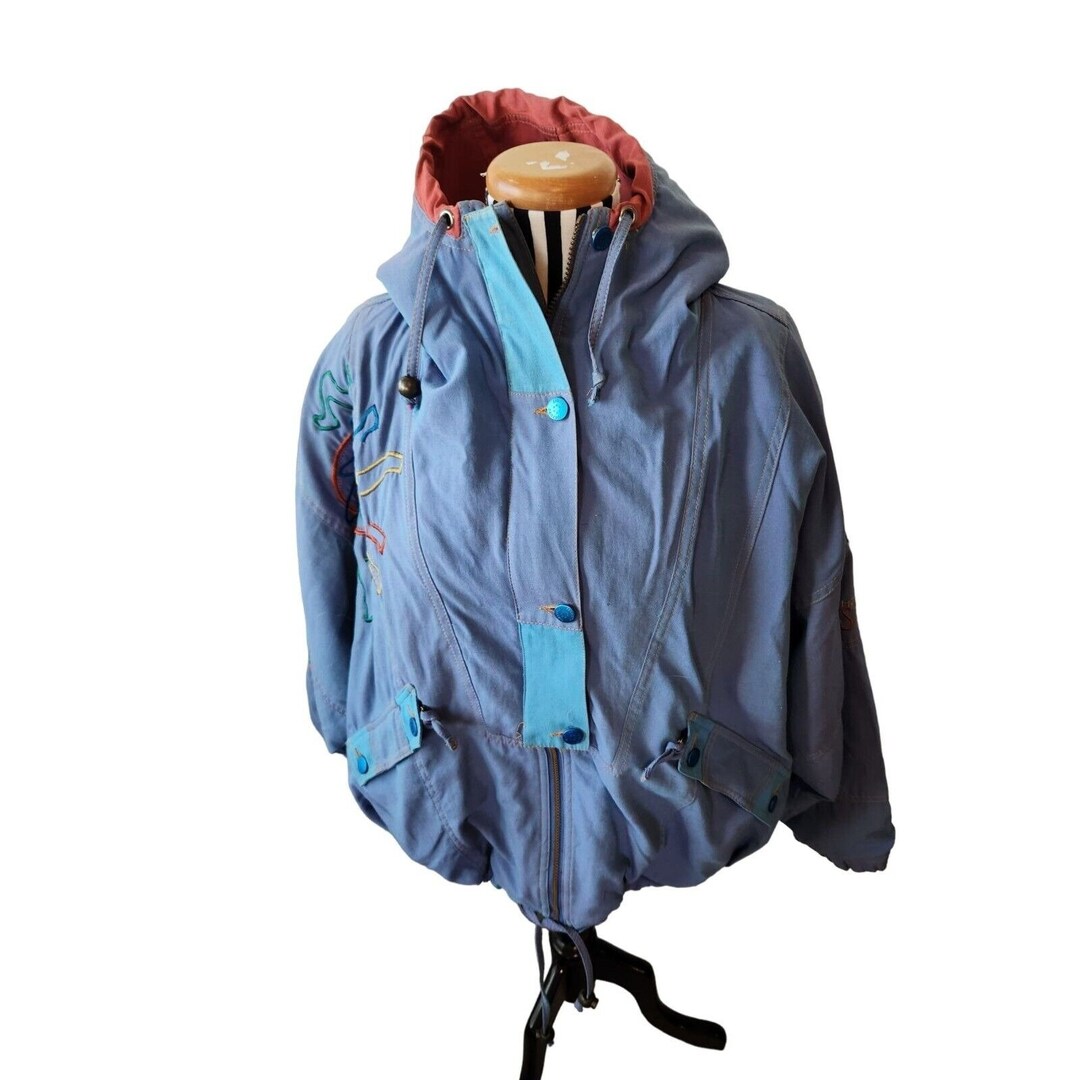 Vintage 90s HCC Henri Charles Colsene Puffer Ski Jacket Parka L Blue ...