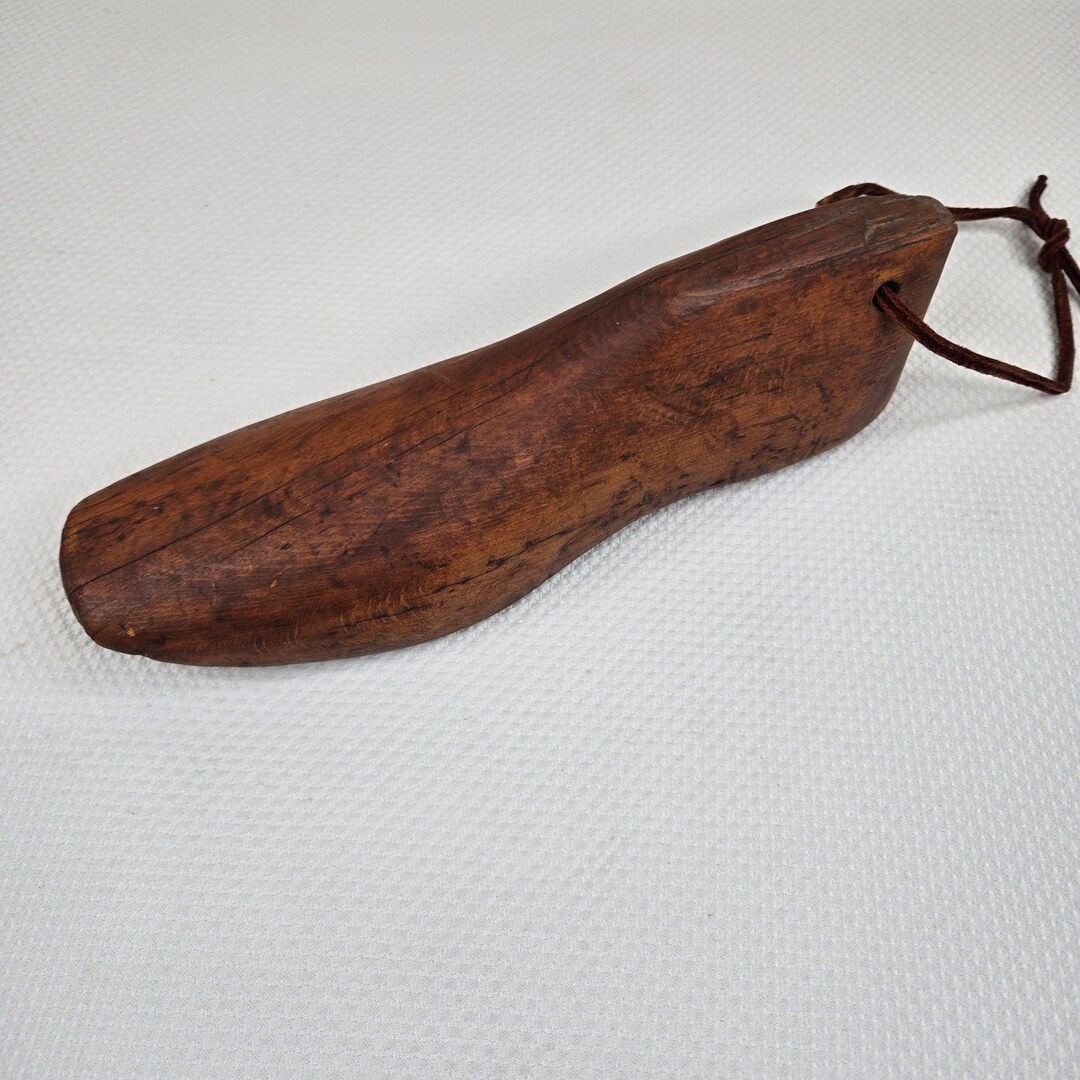Antique Cobbler Wooden Shoe Form Leather Strap for Display Decor ...