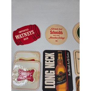 Vintage 70s 80s Beer Coasters Lot 12 Piece Collection Breweriana Bar ...