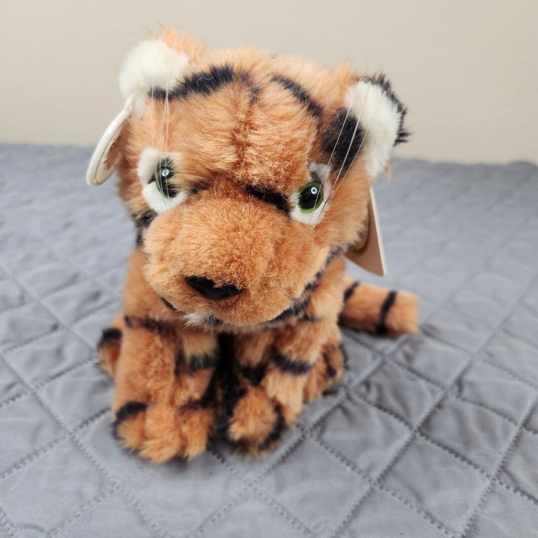Vintage Russ Berrie SAFARI Caress Soft Pets Tiger Orange Black Plush ...