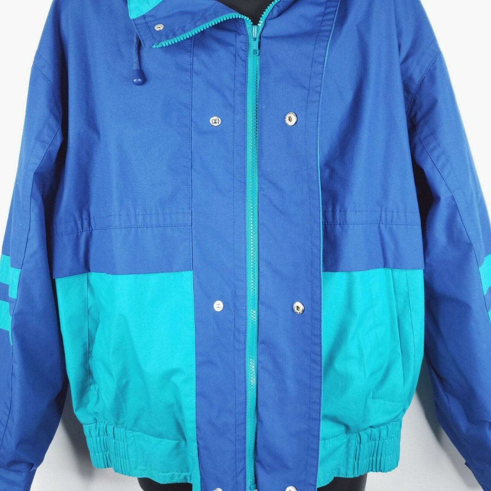 Vintage 80s Mens Members Only Blue Color Block Windbreaker Sailing ...