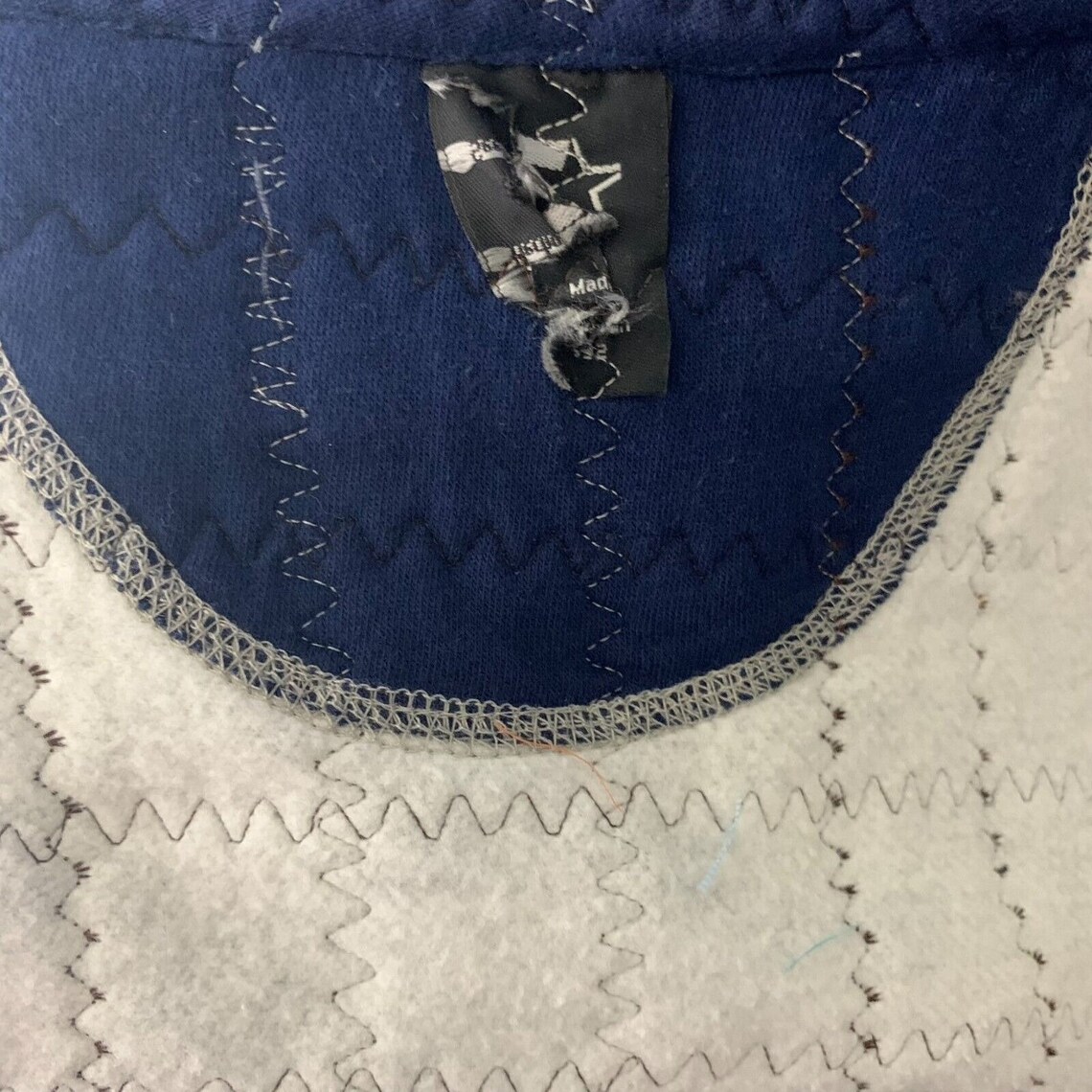 Vintage Quilted Granny Patchwork Jacket M Multicolored Fleece Open ...