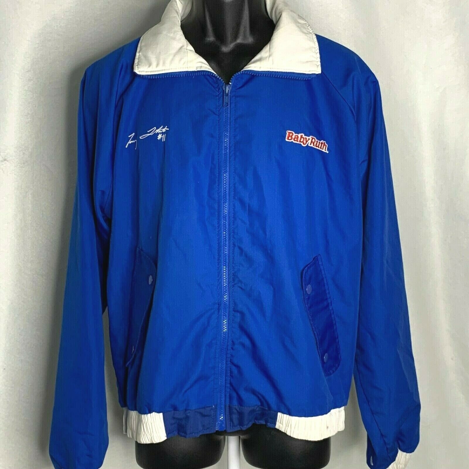 Vintage 80s Baby Ruth Racing Jacket L Blue Terry Labonte 11 - Etsy
