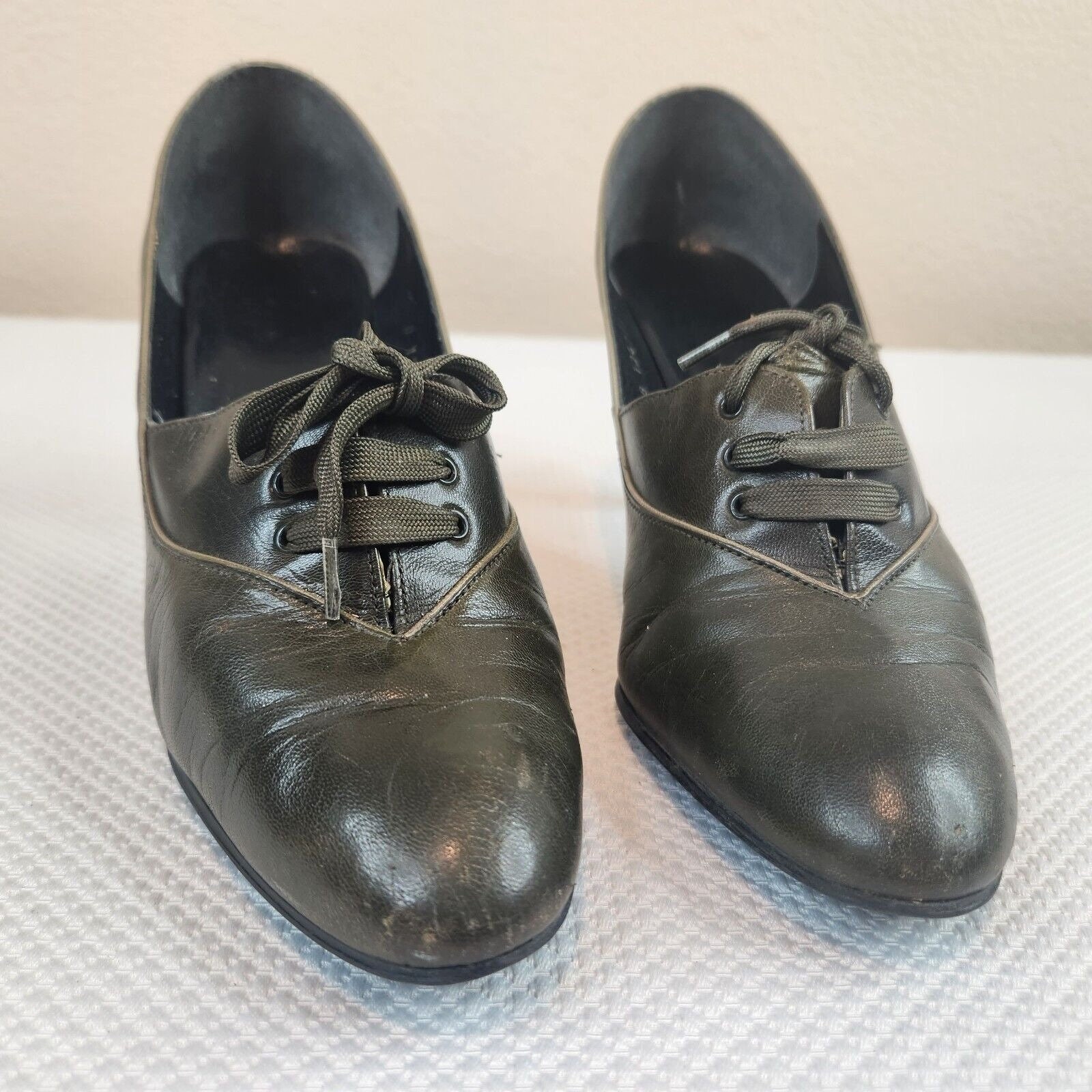 Vintage 60s Jean Rimbaud Granny Shoes Olive Green Size 7 Heels - Etsy