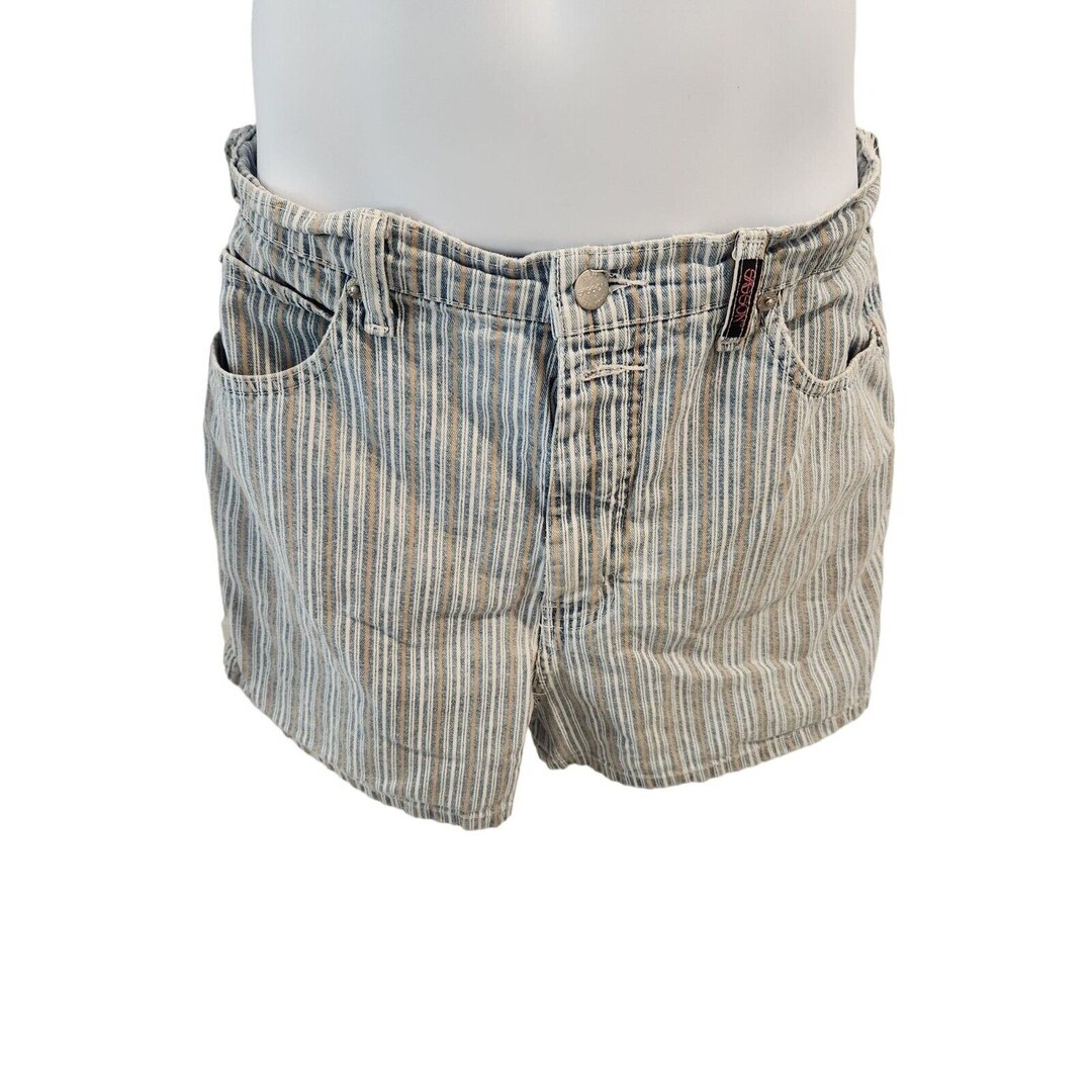 Vintage 80s Sasson Blue White Striped Demin Jean Shorts High Rise ...