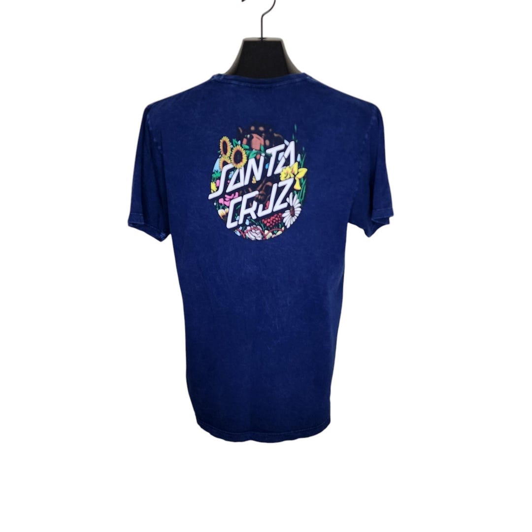 Vintage Y2K Santa Cruz Floral Logo Tshirt Mens L Blue - Etsy
