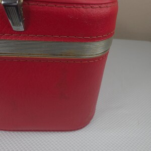 Vintage 60s Red Travel Train Case Carry on Bag - Etsy