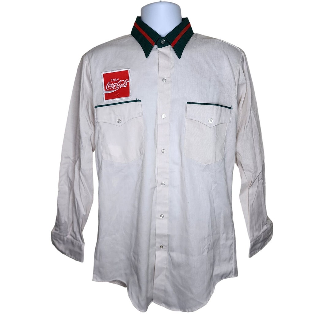 Vintage 70s Coca Cola Coke Uniform Shirt Pants Mens Size M White Green ...