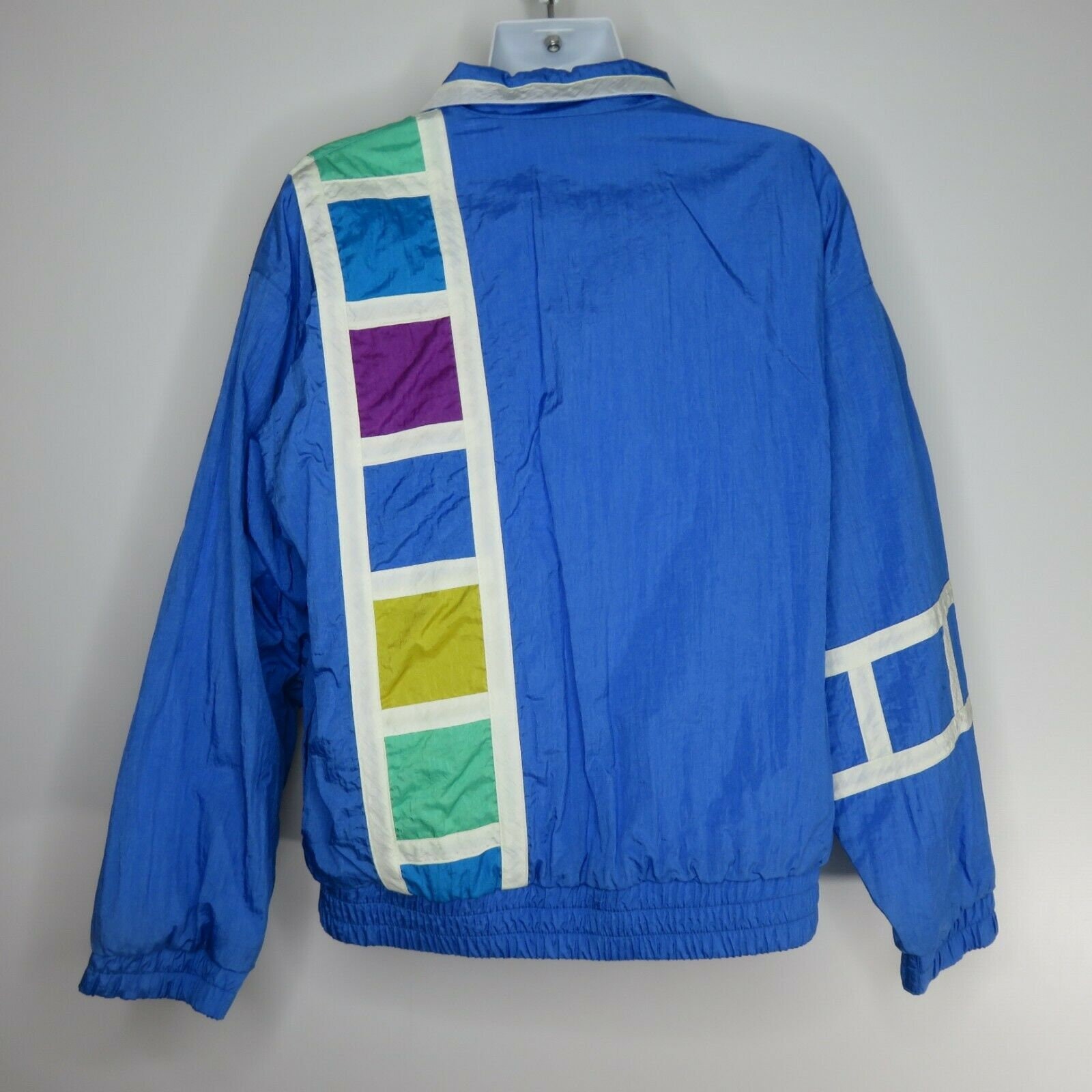 Vintage 90s Mens S Color Block Track Jacket Blue Purple Teal - Etsy