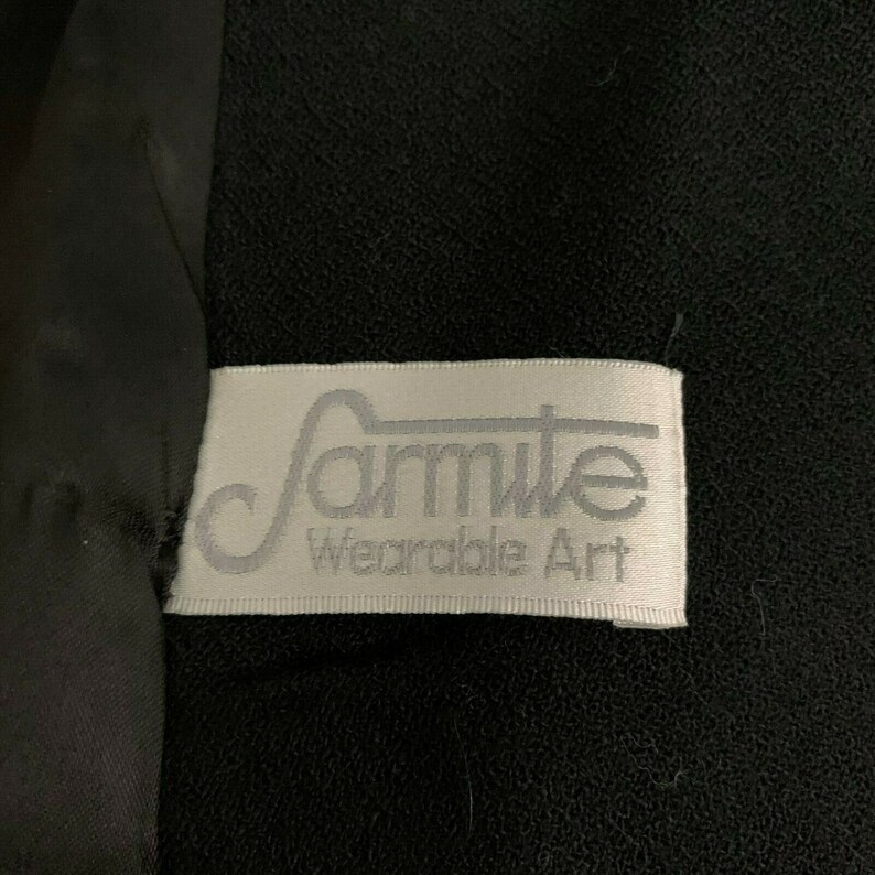 Sarmite Wearable Art Jacket Blazer S Black Red Felt Embroidered Buttons ...