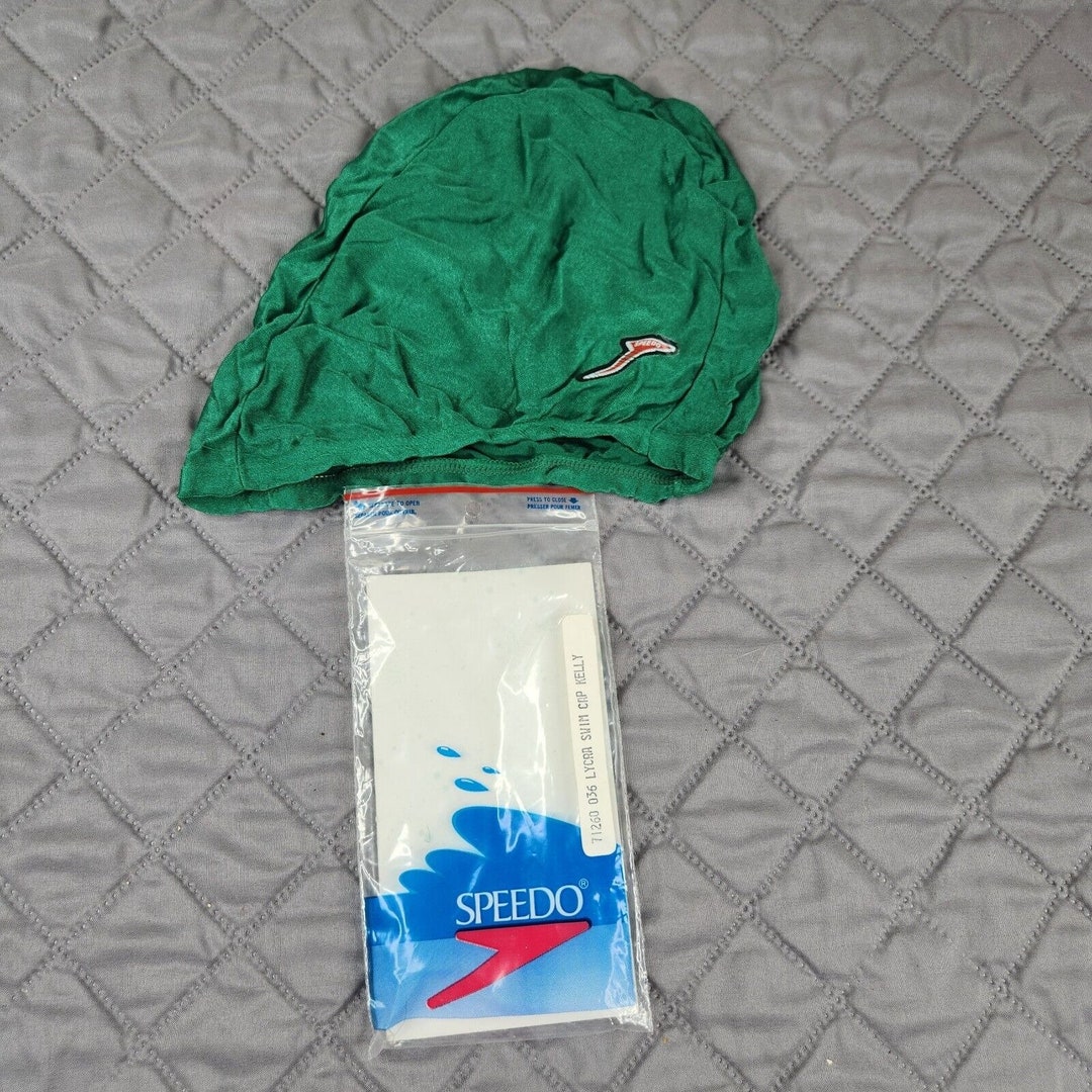 Vintage 80s Speedo Panel Swim Cap Kelly Green Lycra Deadstock - Etsy