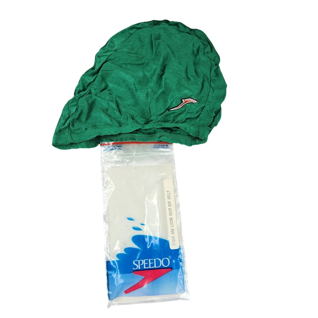 Vintage Speedo Lycra Swim Cap Kelly Green With Logo & Original ...