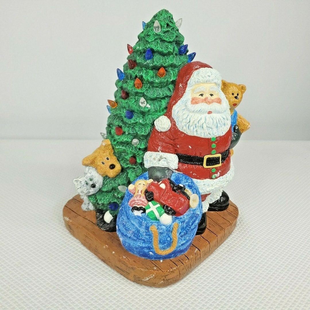 Vintage Wee Crafts Light Christmas Tree Santa Hand Painted Ceramic - Etsy