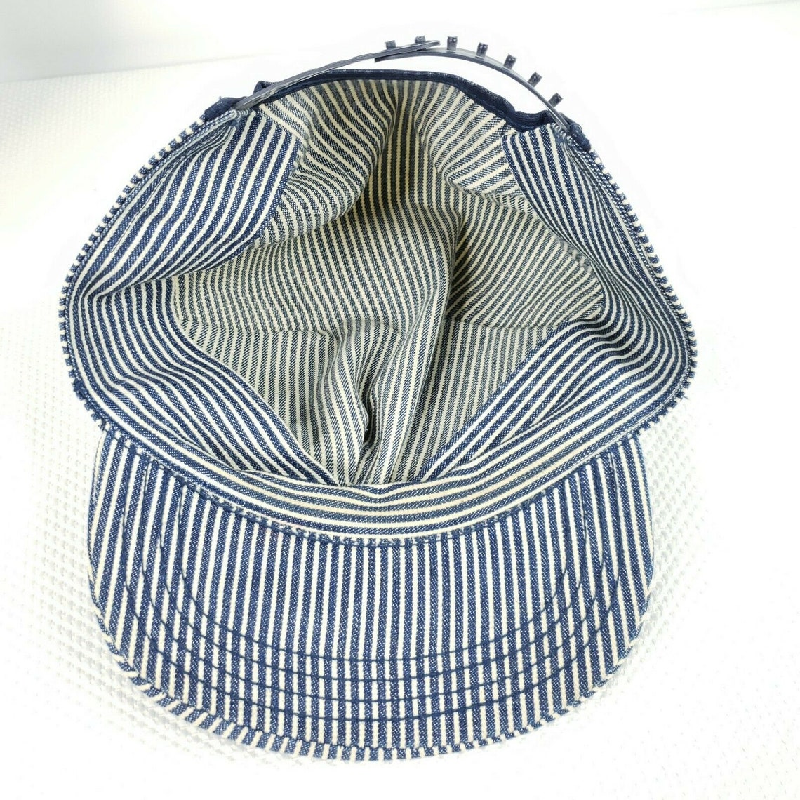 Vintage Engineer Train Conductor Hat Cap Blue White Striped | Etsy