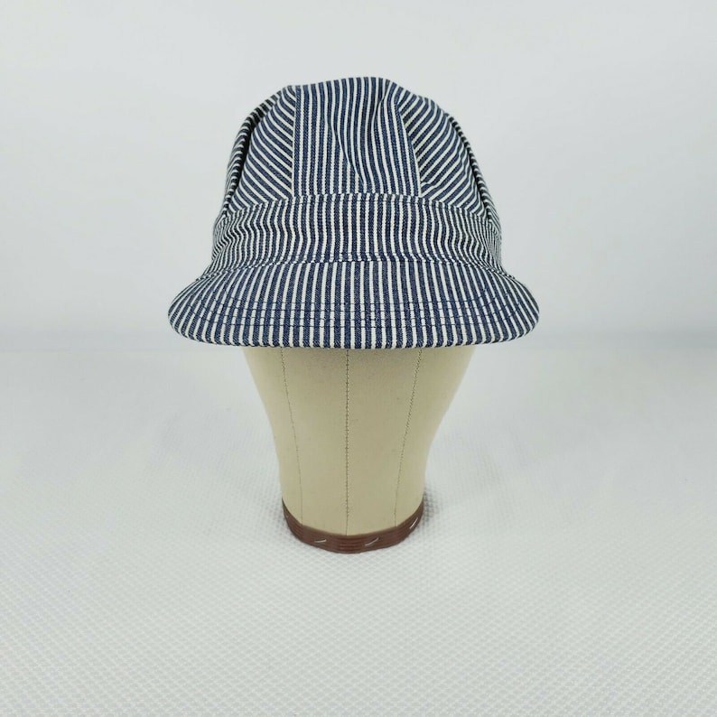 Vintage Engineer Train Conductor Hat Cap Blue White Striped - Etsy