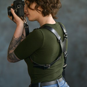 Dual Leather Camera Strap, Double Camera Harness, Double Shoulder ...