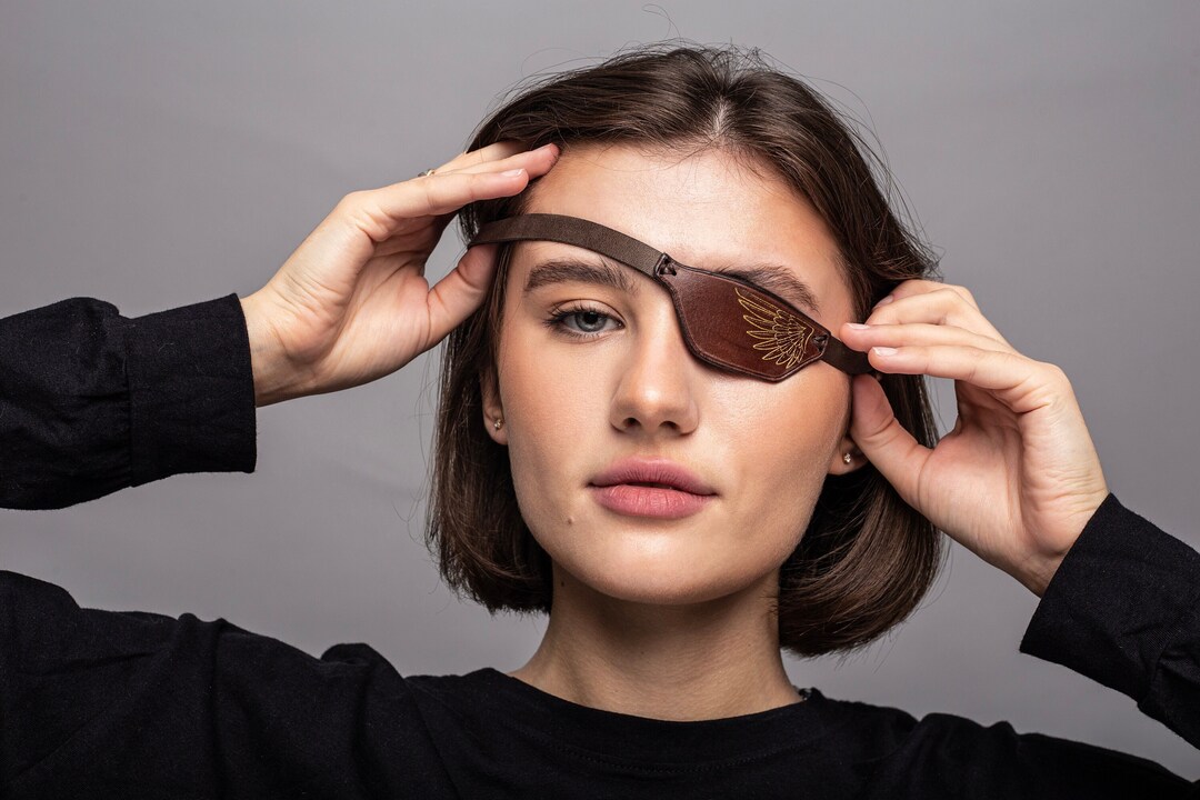 Flat Leather Eye Patch With Adjustable Size. Adult Eye - Etsy