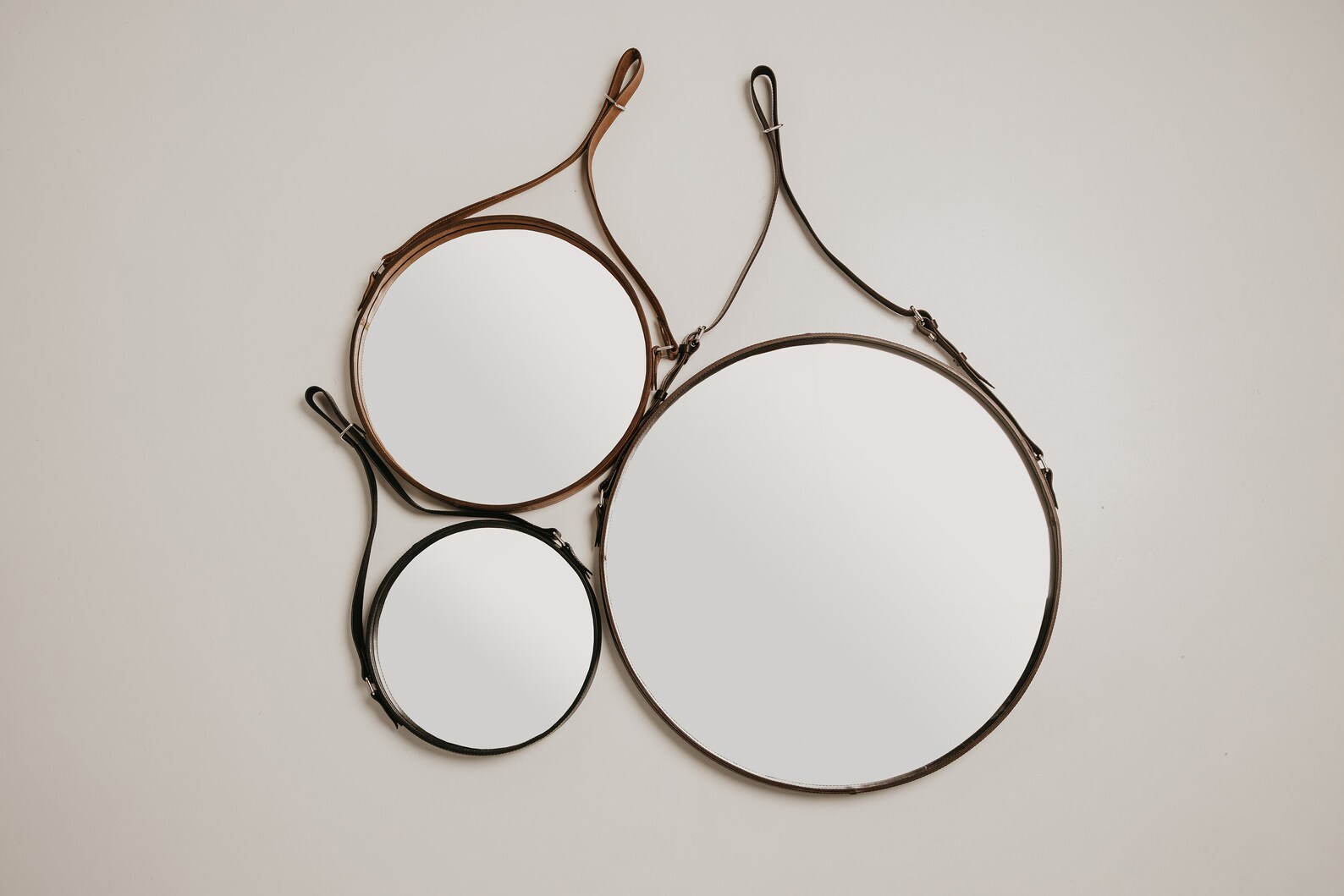 Leather Strapped Mirror Handmade Leather Mirror Straps Wall - Etsy