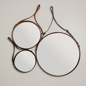 Leather Strapped Mirror Handmade Leather Mirror Straps Wall - Etsy