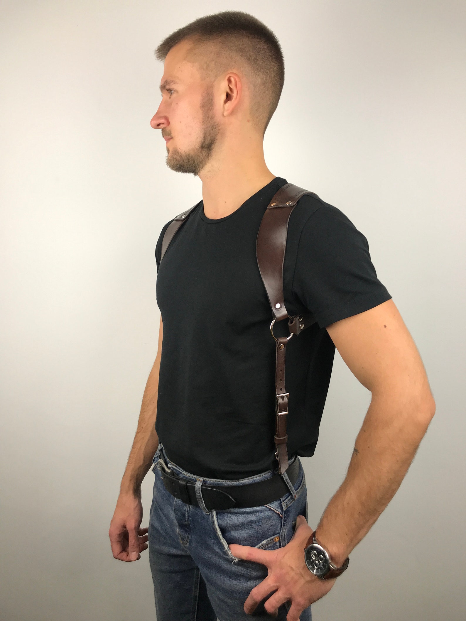 Men Suspenders Leather Suspenders Personalized Suspender | Etsy