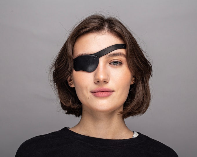Simple Black Adult Fabric Eyepatch, Handmade, Unisex, Pirate Patch ...