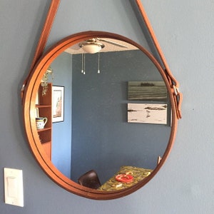 Leather Strapped Mirror Handmade Leather Mirror Straps Wall - Etsy