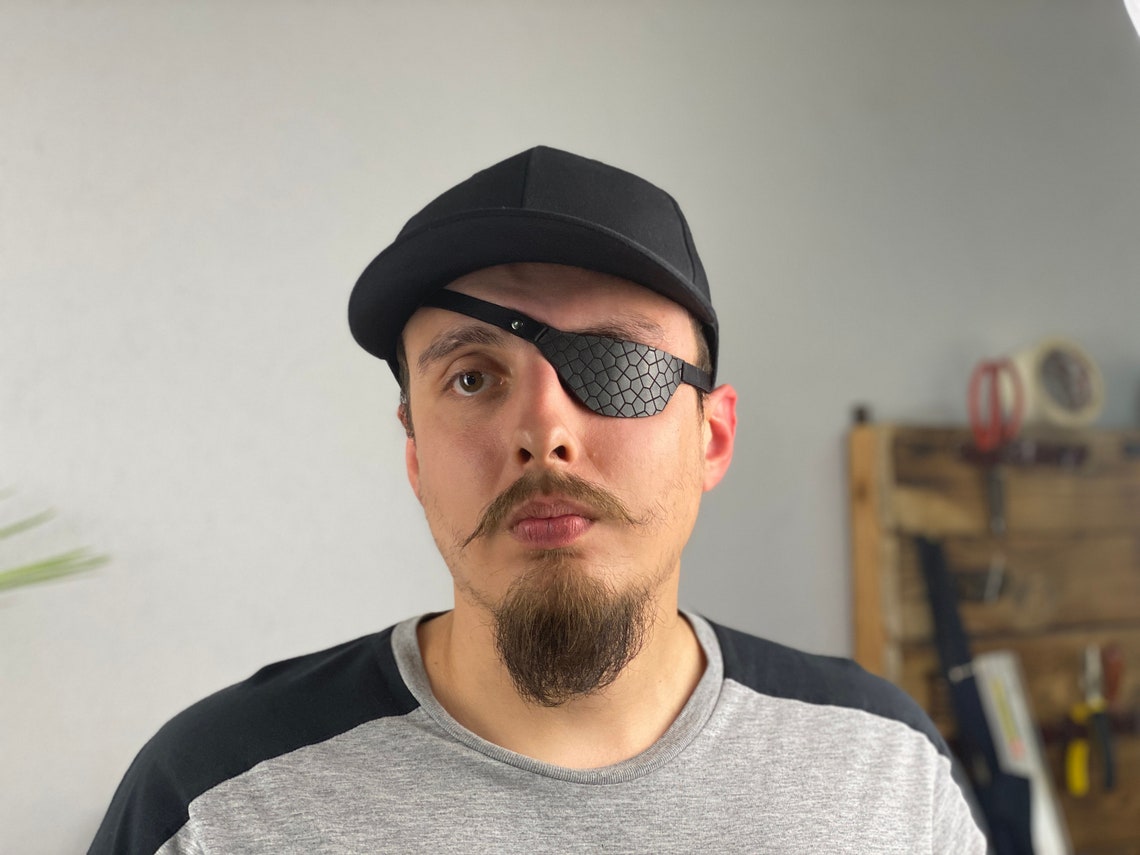 Leather Eye Patch With Pattern Eyepatch Man Eye Patch Woman | Etsy