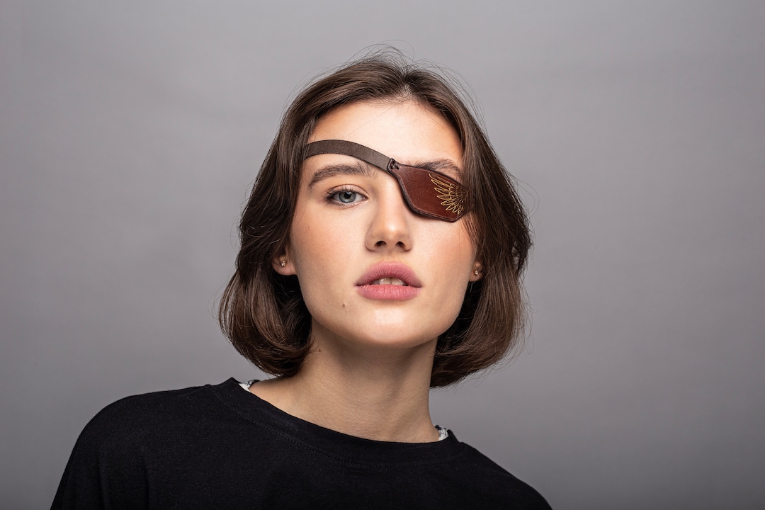 Leather Eye Patch, Eye Patch, Man Eye Patch, Woman Eye Patch, Brown Eye ...