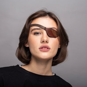 Leather Eye Patch, Eye Patch, Man Eye Patch, Woman Eye Patch, Brown Eye ...